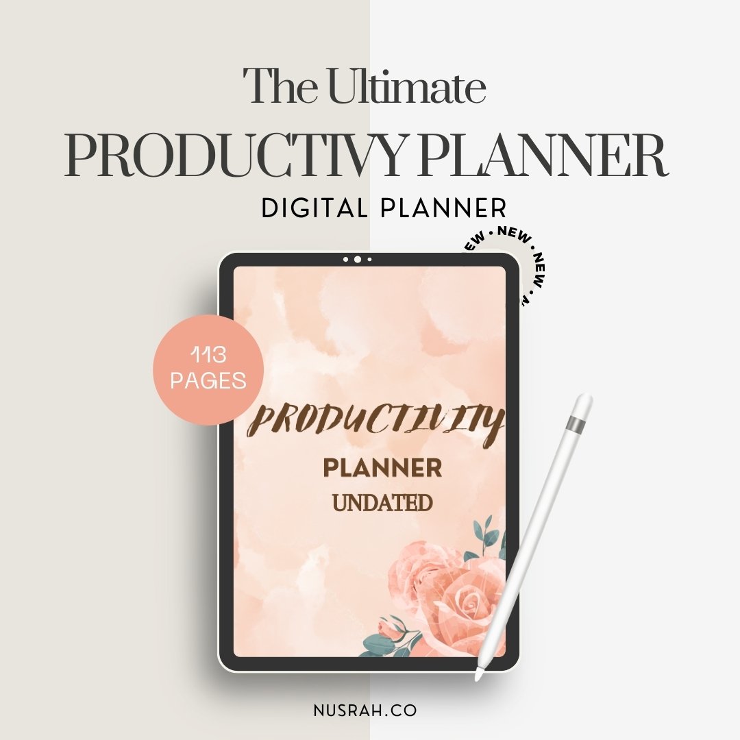 Peach Floral Theme Ultimate Digital Planner - nusrah.co